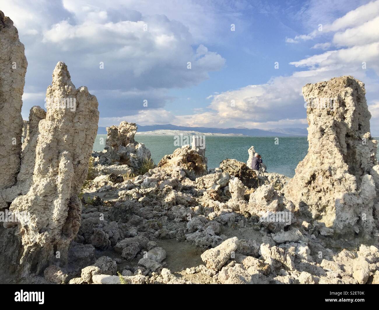 Limestone formations and Lake Stock Photo - Alamy