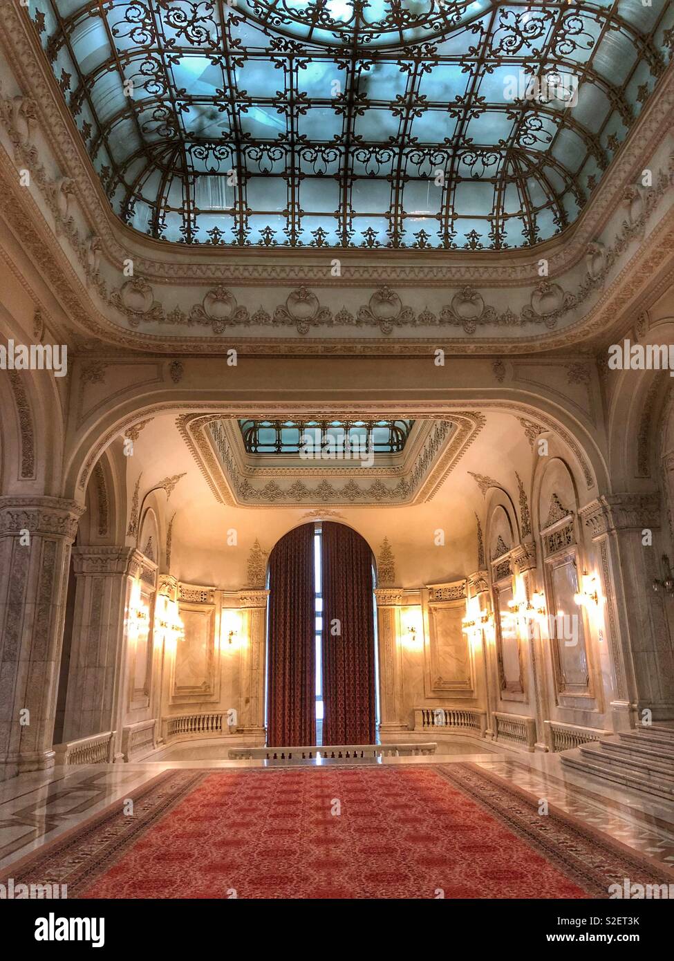 The interior of the Presidential Palace in Bucharest, Romania Stock ...