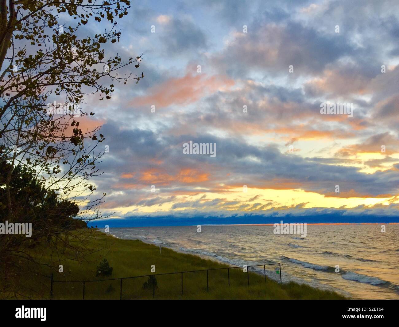 Oval Beach sunset Stock Photo - Alamy