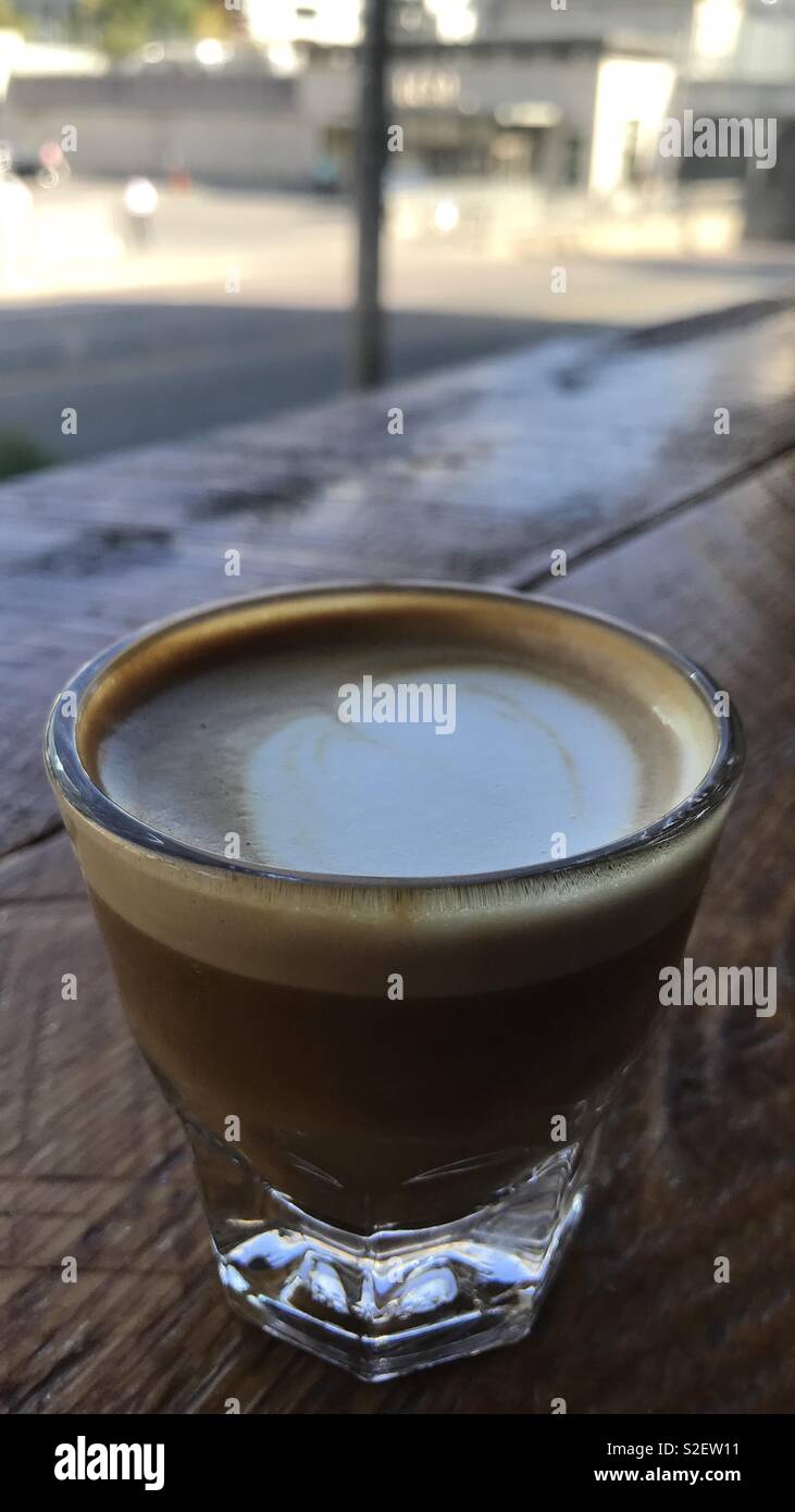 Window seat at a coffee bar Stock Photo - Alamy