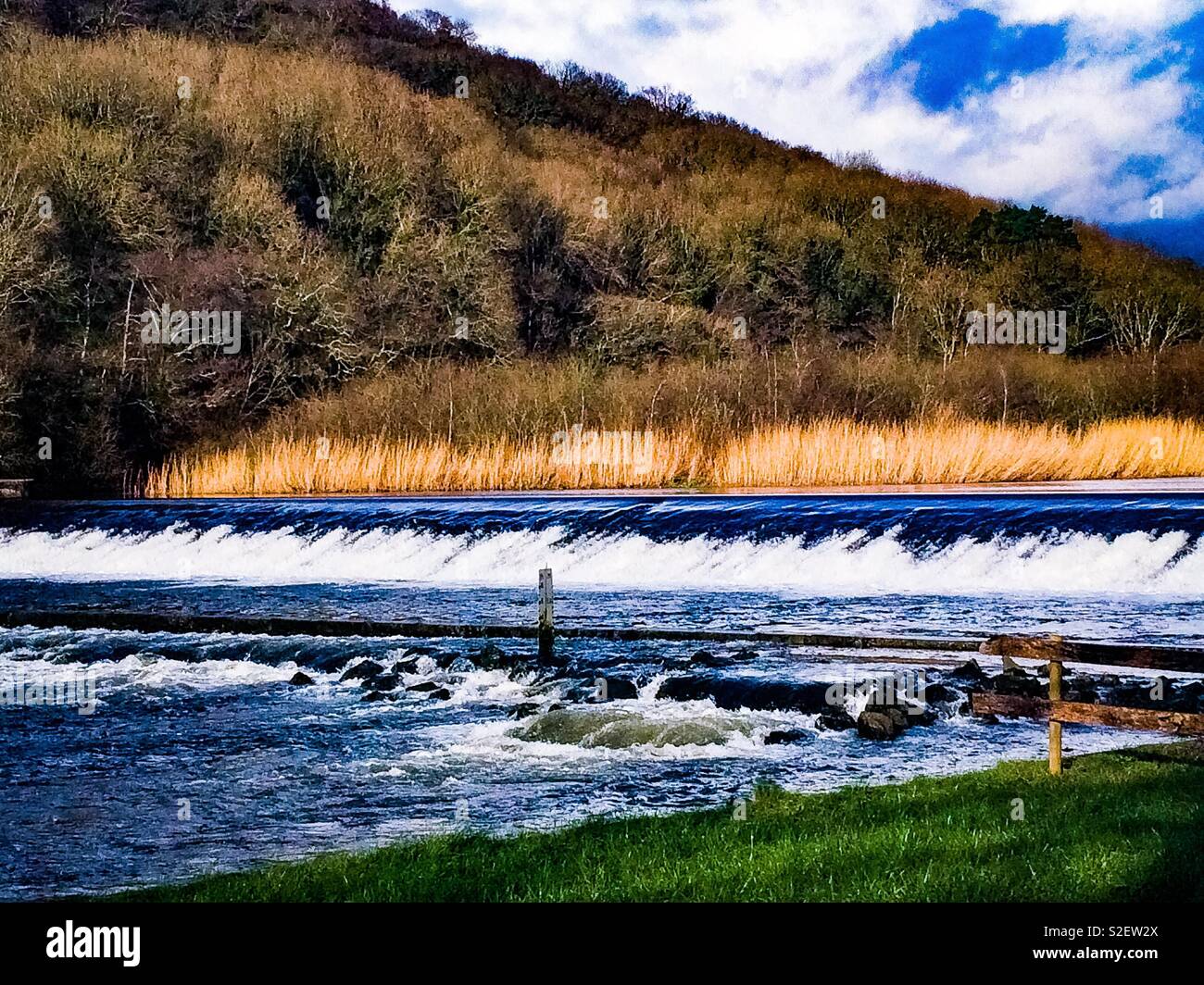 Lopwell Dam, Devon after a storm Stock Photo - Alamy