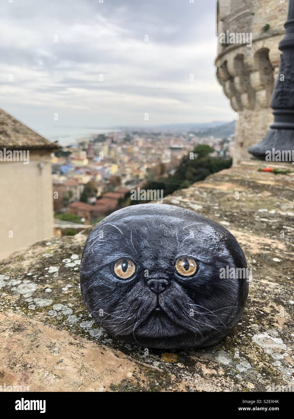Stone cat portrait Stock Photo - Alamy