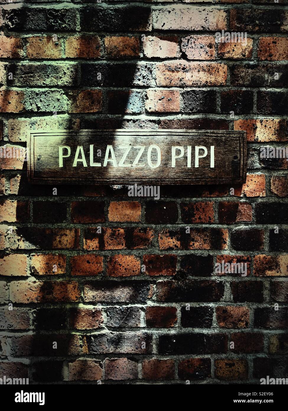 “Palazzo Pipi” sign on wall at Delheim winery Stock Photo - Alamy