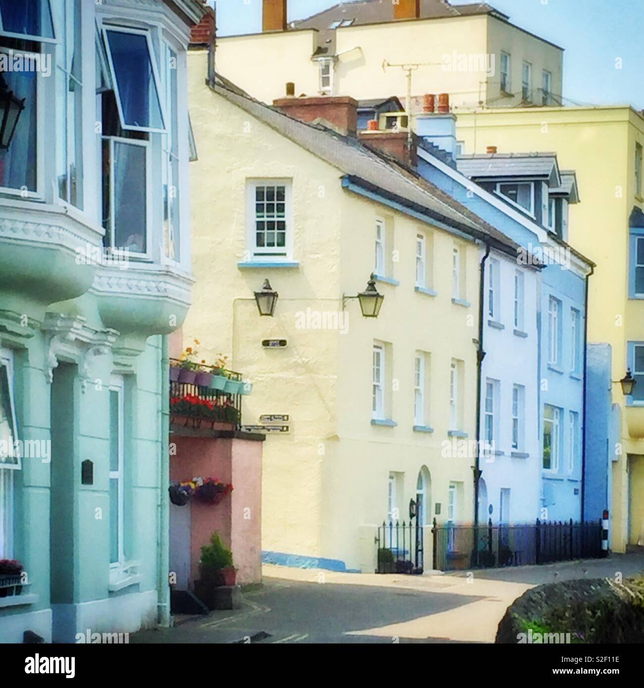 Colourful Georgian houses at Tenby Pembrokeshire Stock Photo - Alamy