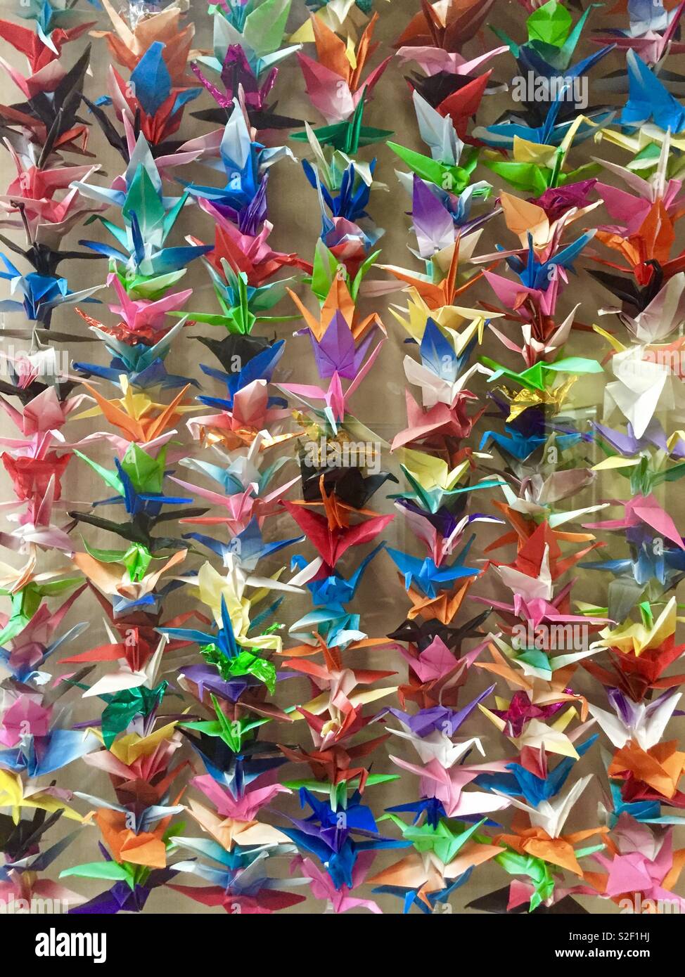 Wall of origami Stock Photo - Alamy
