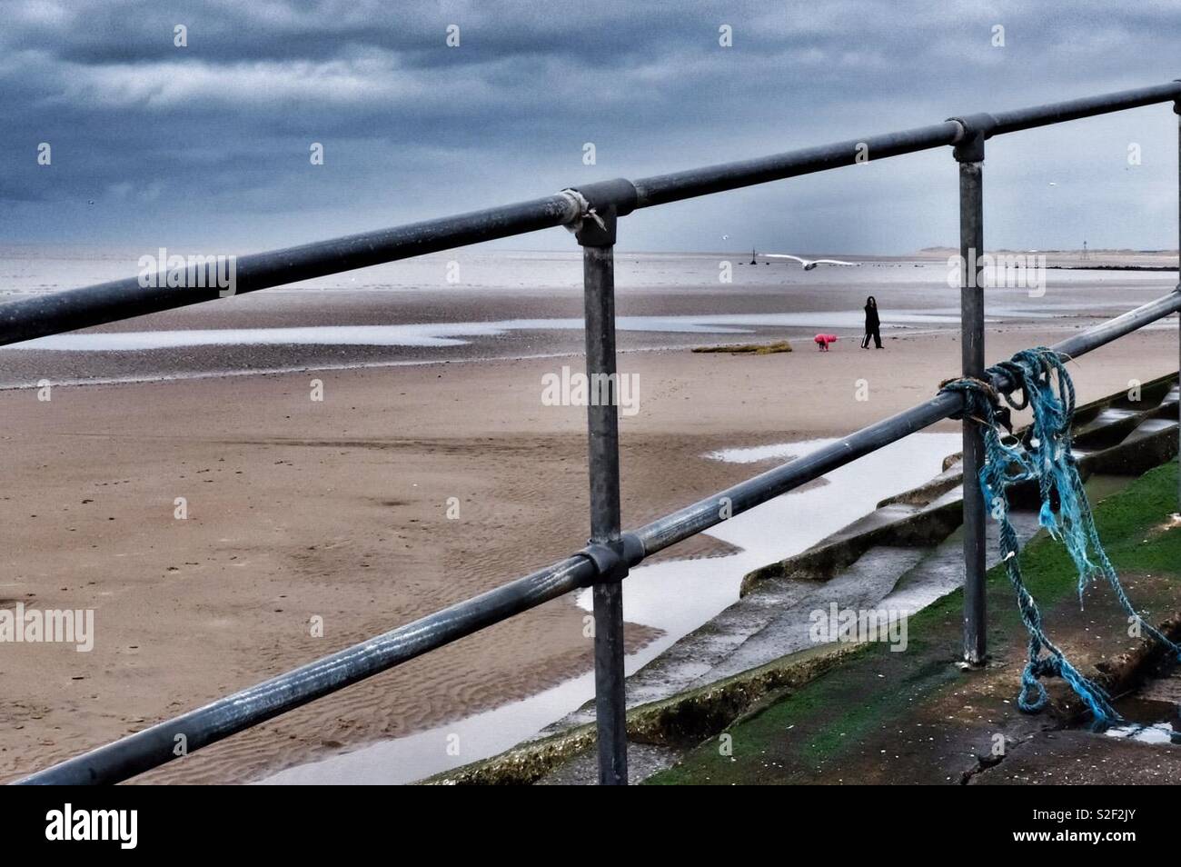 Winter Beach Scene Stock Photo - Alamy