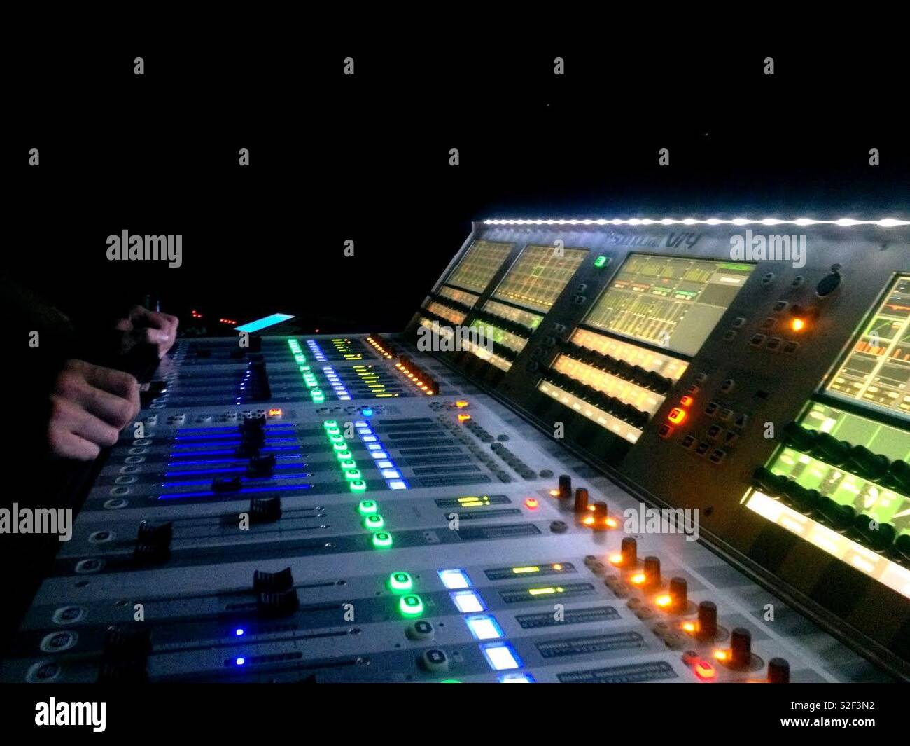 Mixing desk at music concert Stock Photo - Alamy