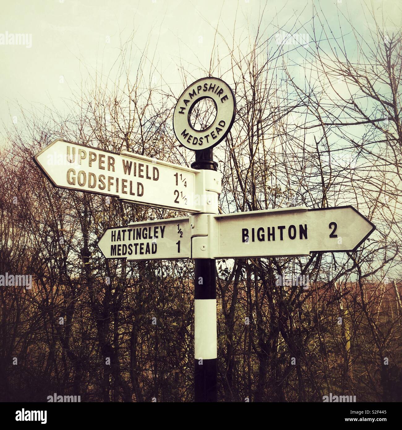 Old cast iron signpost, Medstead, Alton, Hampshire, England, United ...