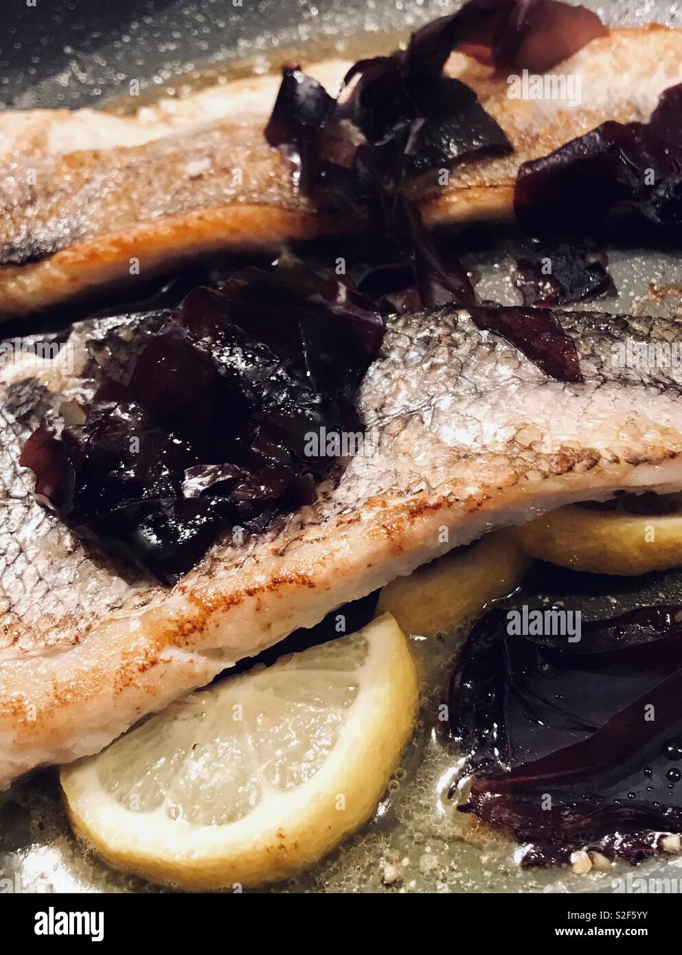 Fish cooking Looe in Cornwall fresh pollock Stock Photo - Alamy