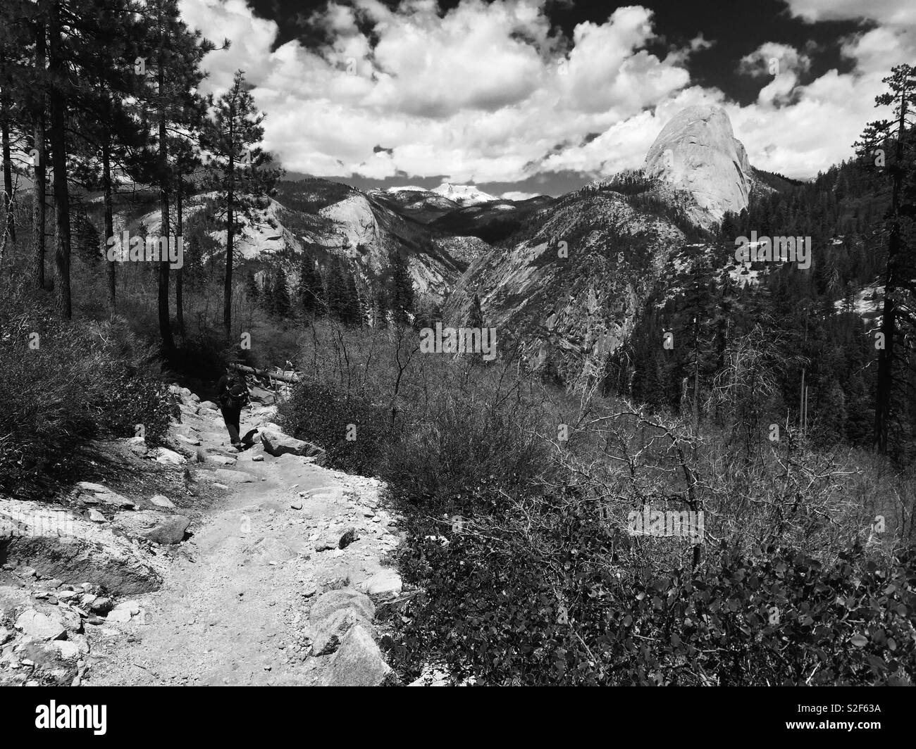 Hiking trail over a ridge in Yosemite Stock Photo - Alamy