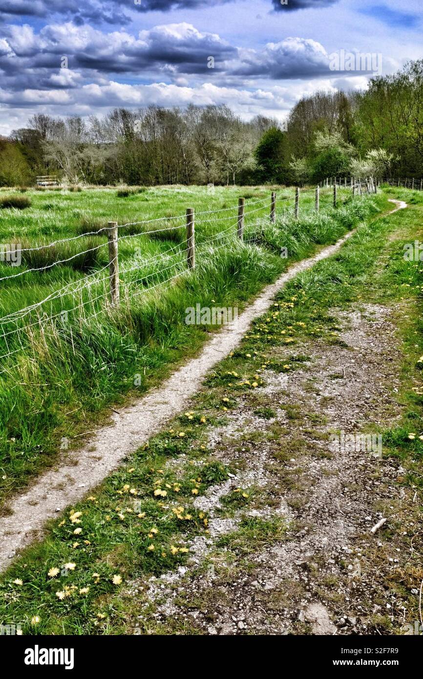 Country Path Moody Clouds Stock Photo - Alamy