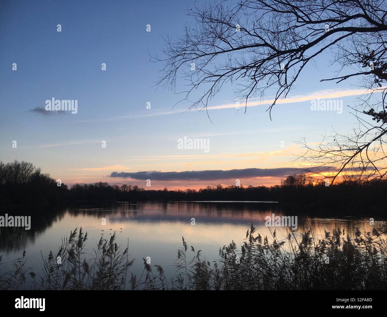 Paxton Pits Nature Reserve lake Stock Photo - Alamy