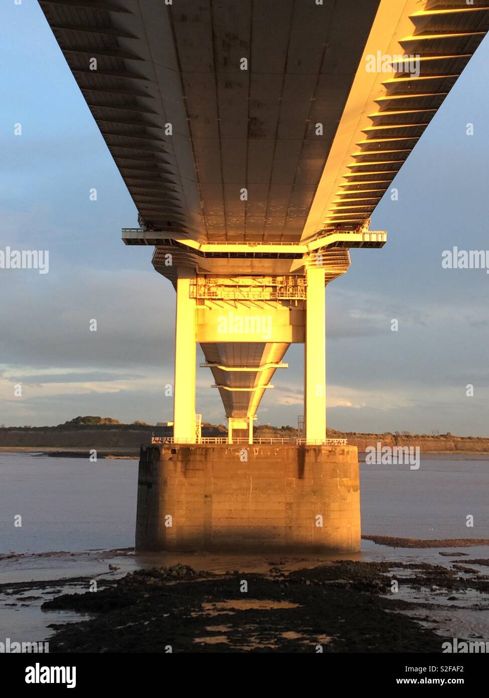 Underneath the M48 bridge Stock Photo - Alamy