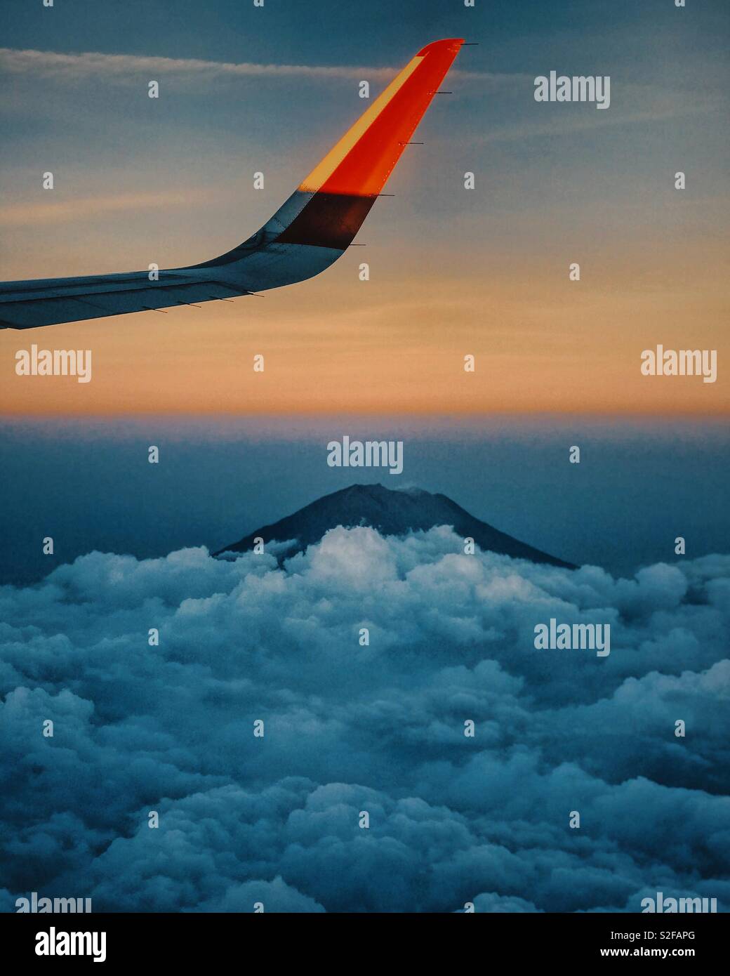 Volcano view from plane Stock Photo - Alamy