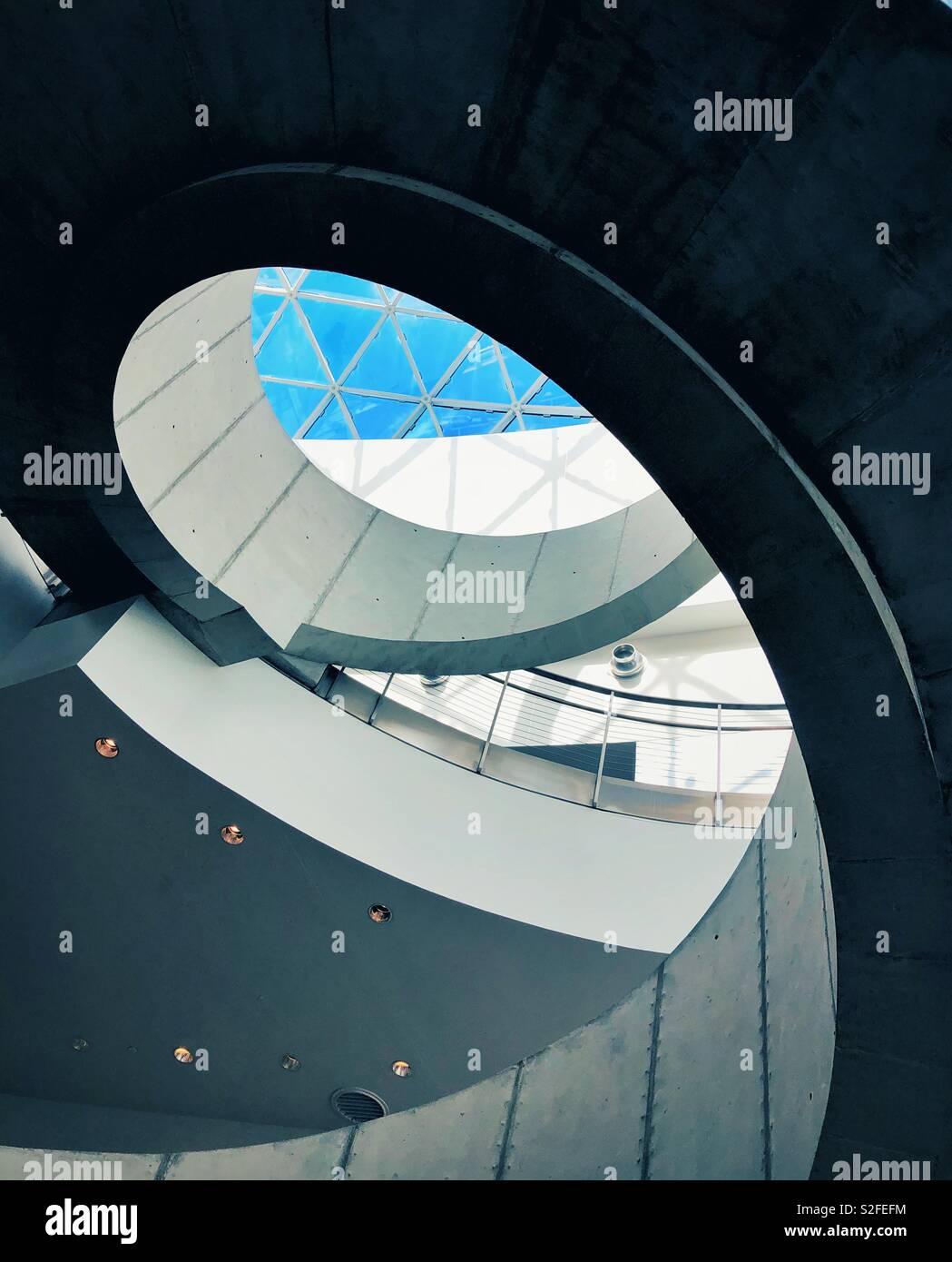 An original spiral staircase in the Interior of Salvador Dali museum in ...