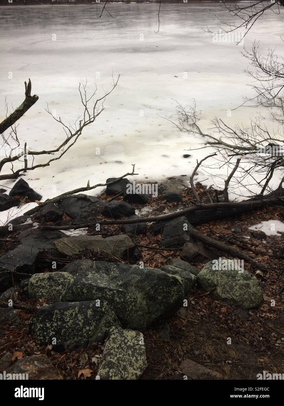 Rocks and ice Stock Photo - Alamy