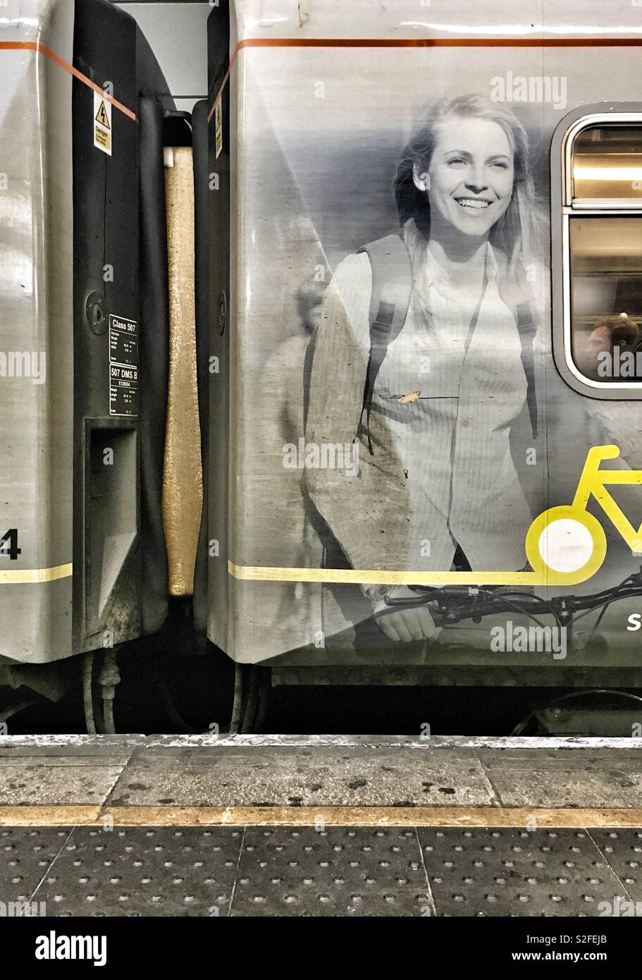 Train On Platform Stock Photo - Alamy