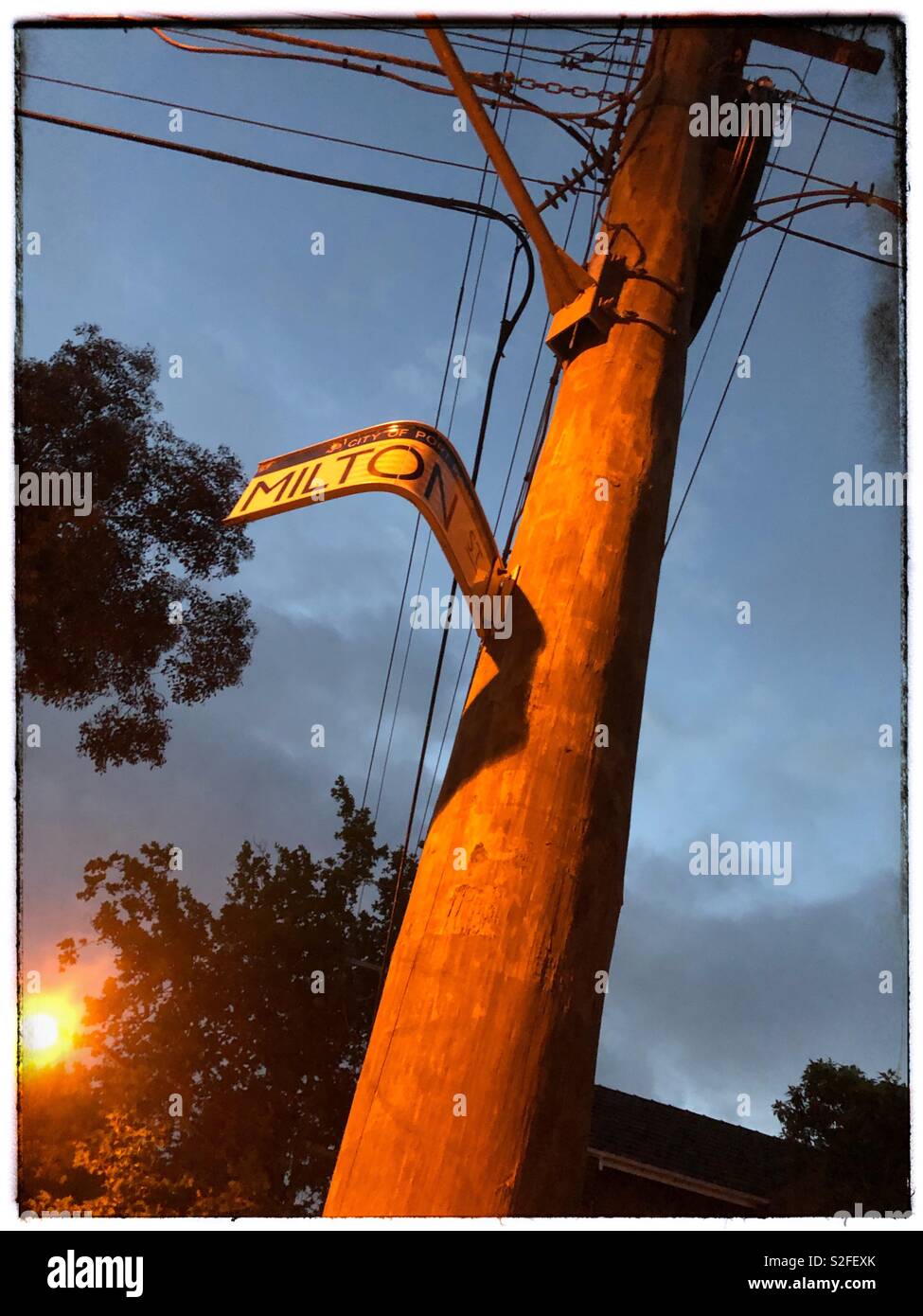 Melbourne street sign by night Stock Photo - Alamy