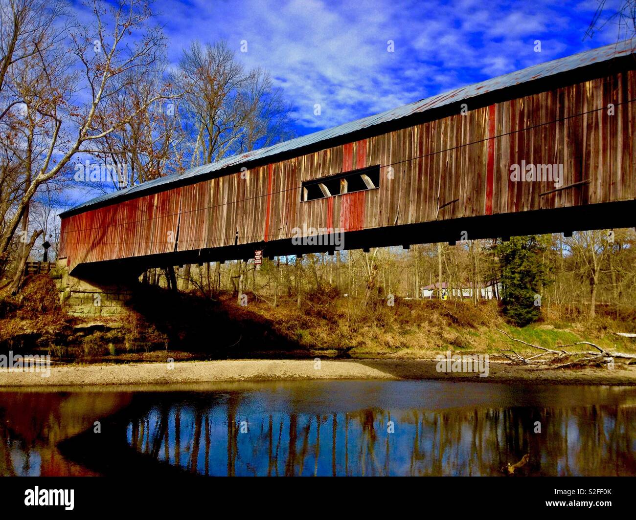 Indiana covered bridge Stock Photo - Alamy