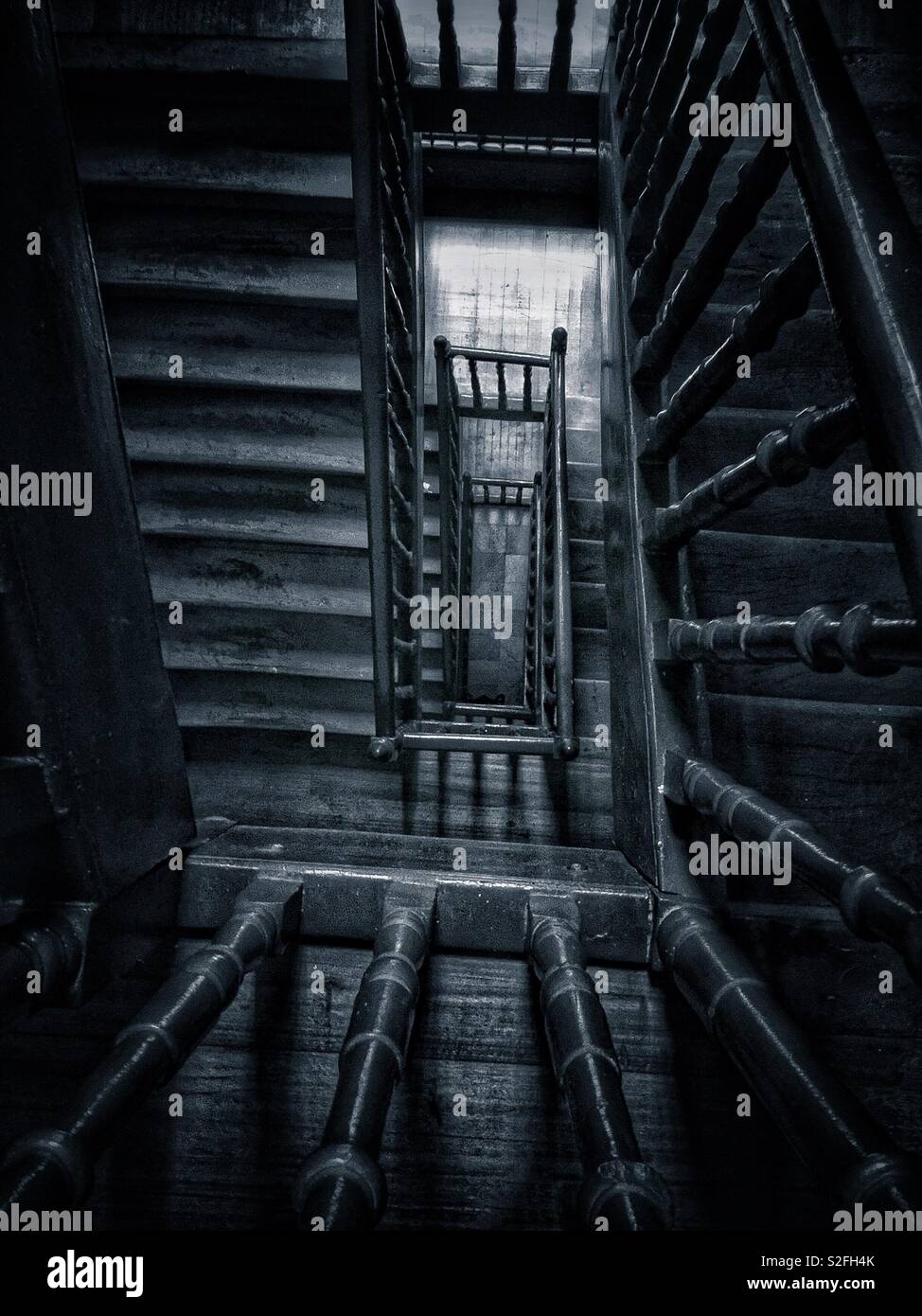 Old wooden stairs hi-res stock photography and images - Alamy