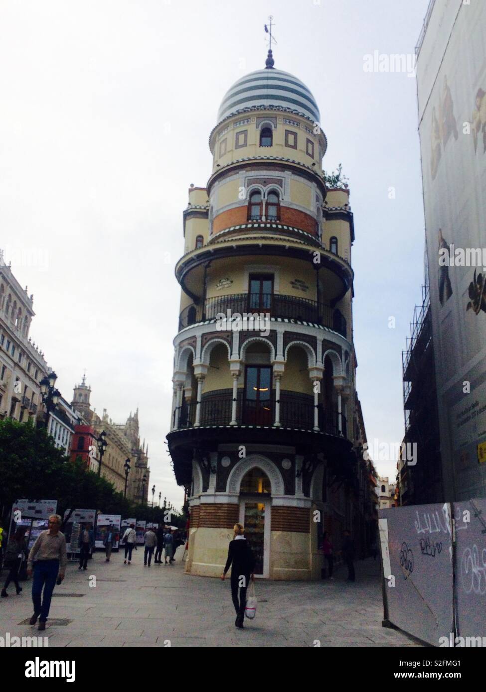Interesting architectural details on building in Seville or Sevilla in ...