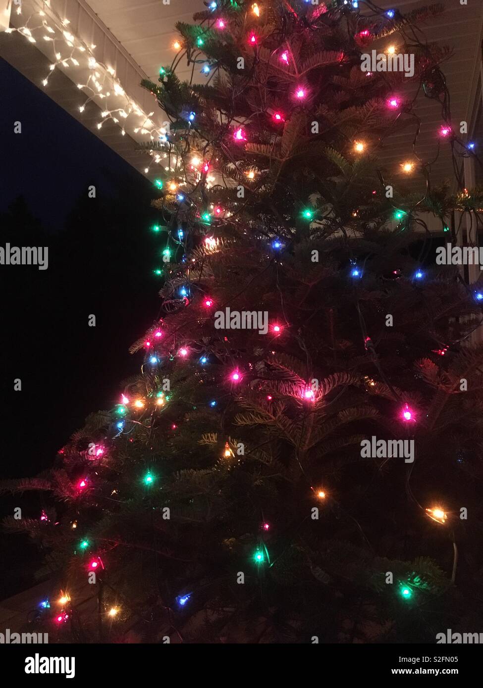 Christmas tree with lights hi-res stock photography and images - Alamy