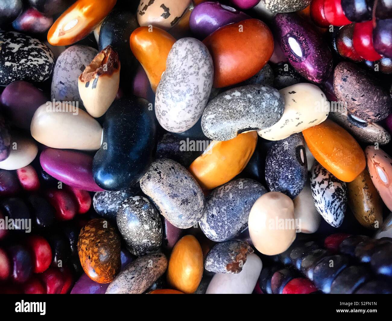 Colored beans in a restaurant in Cholula, Puebla, Mexico Stock Photo ...