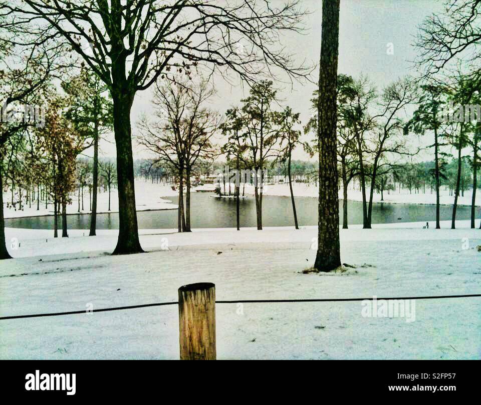 Snow covered golf course Stock Photo - Alamy