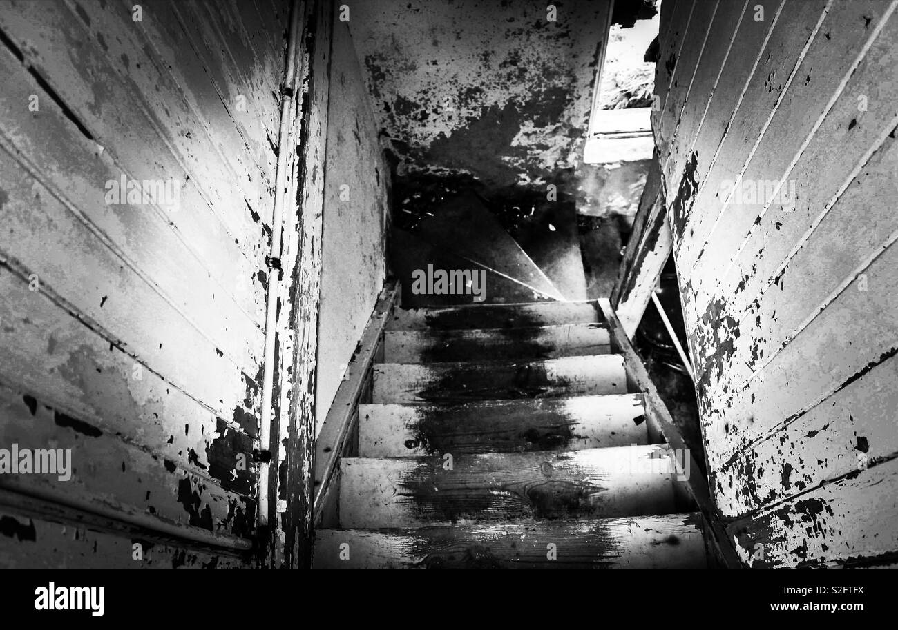 Ghostly house, staircase Stock Photo - Alamy