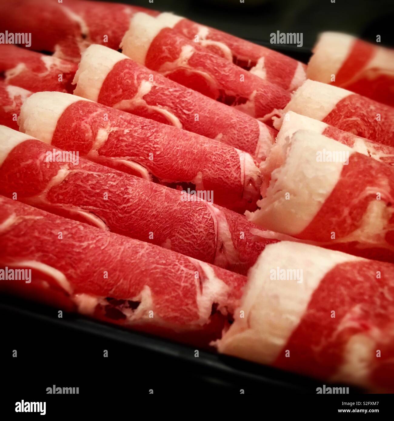 The cut meat of lamp for Chinese Hot Pot Stock Photo - Alamy