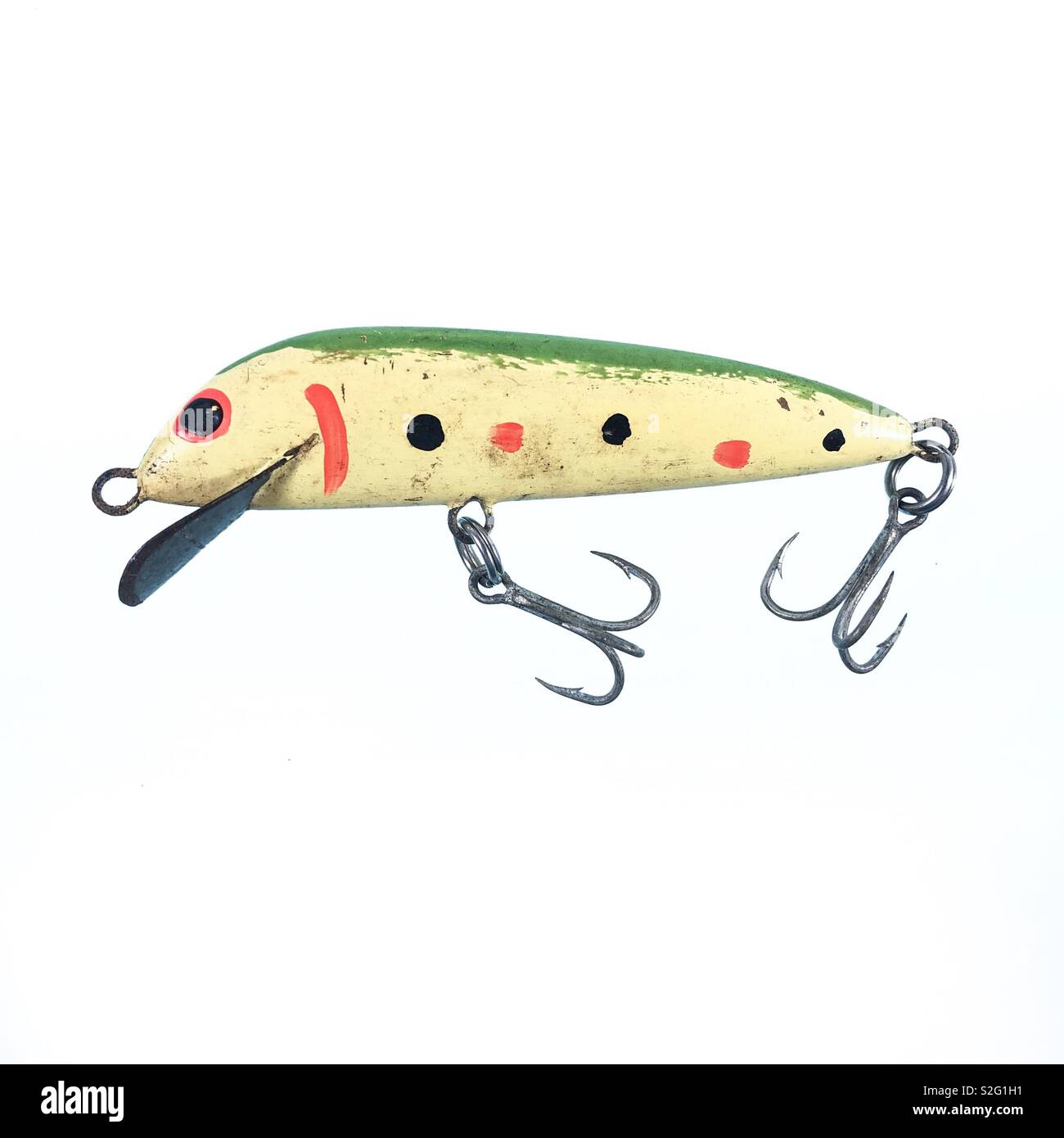 Handmade timber fishing lure from the 1960s, made in Australia Stock ...
