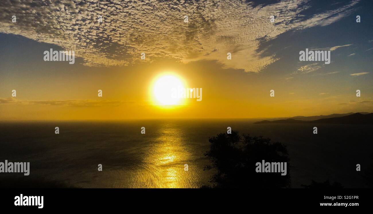 A big sunset on the sea Stock Photo - Alamy