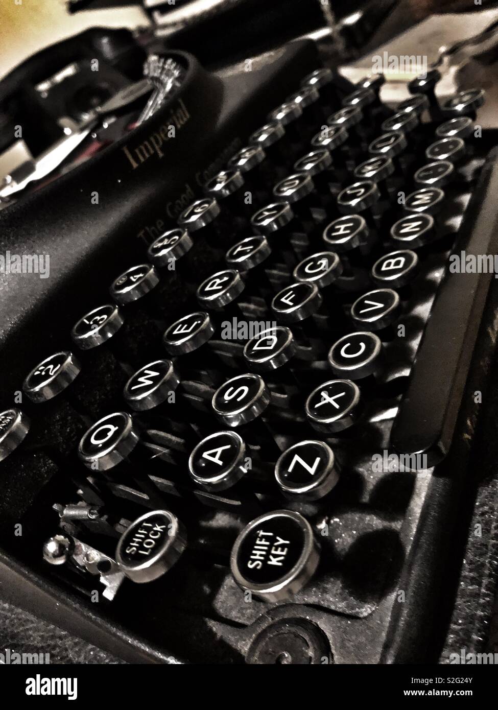 Imperial Typewriter keyboard Stock Photo - Alamy