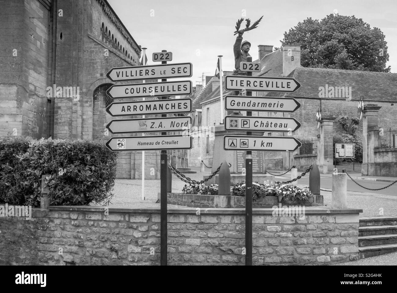 Sign posts in Normandy Stock Photo - Alamy
