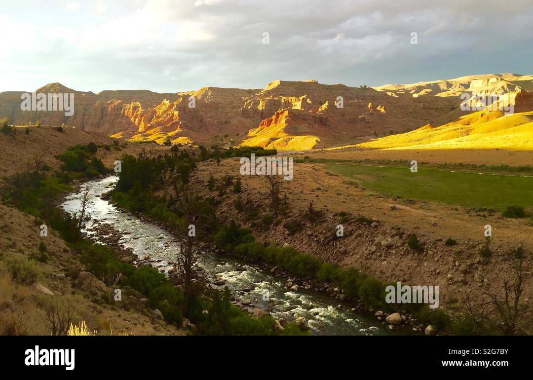 The snake river in Wyoming winding close to the Teton mountains Stock ...