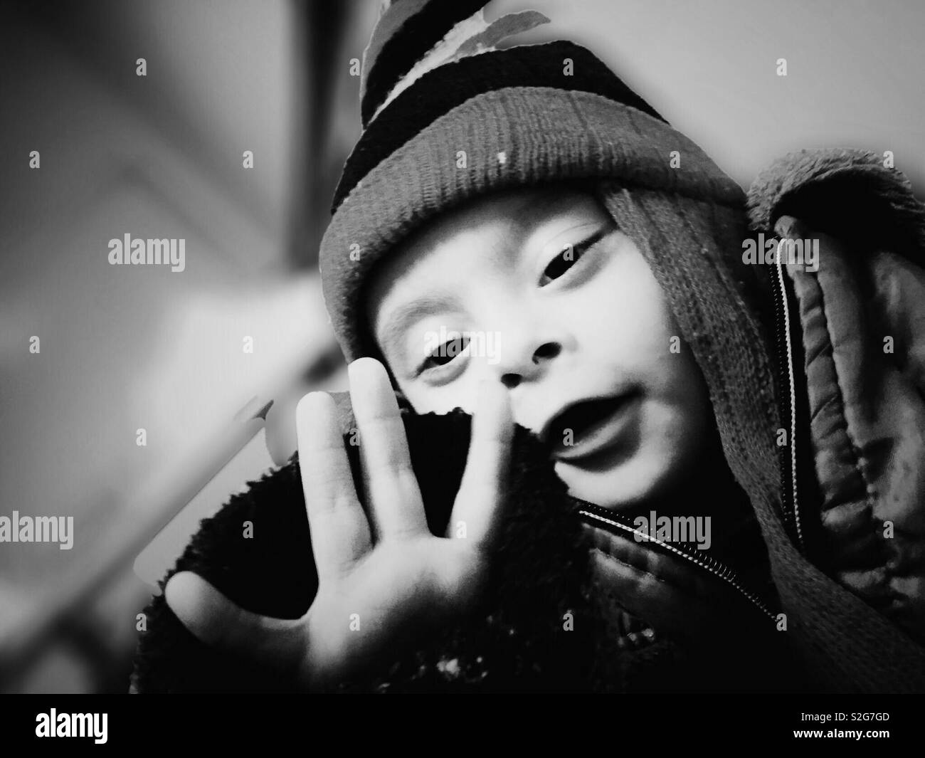 Cute kids saying Hi Stock Photo - Alamy