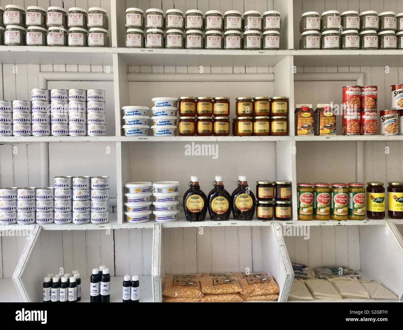 Newfoundland products in an old fashioned store Stock Photo - Alamy