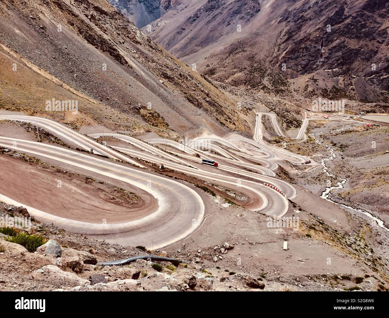 Curves of the road in Chile Stock Photo - Alamy