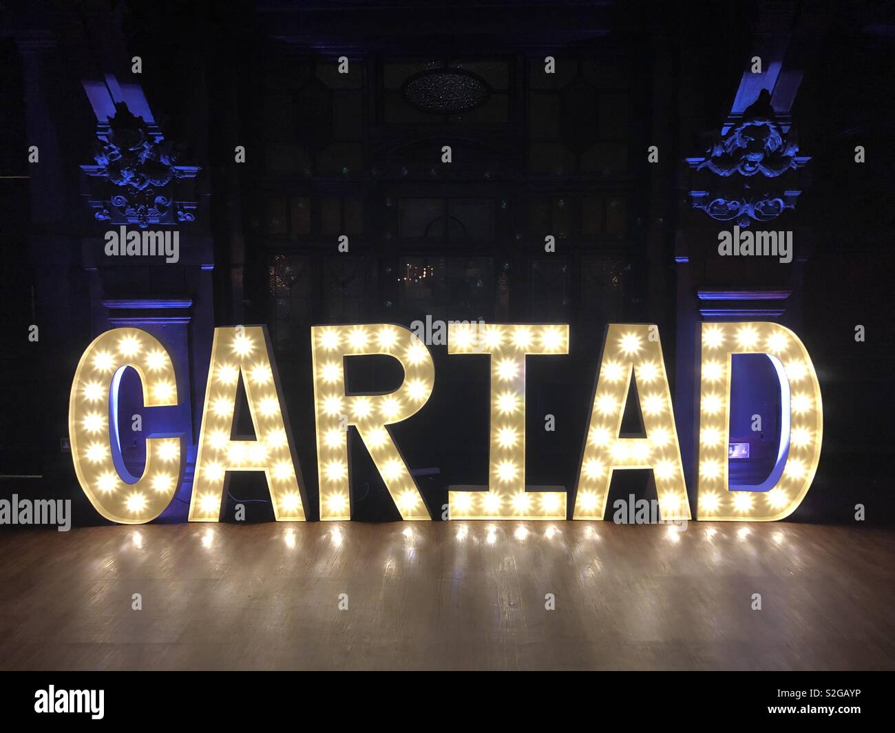 Cariad in lights Stock Photo - Alamy