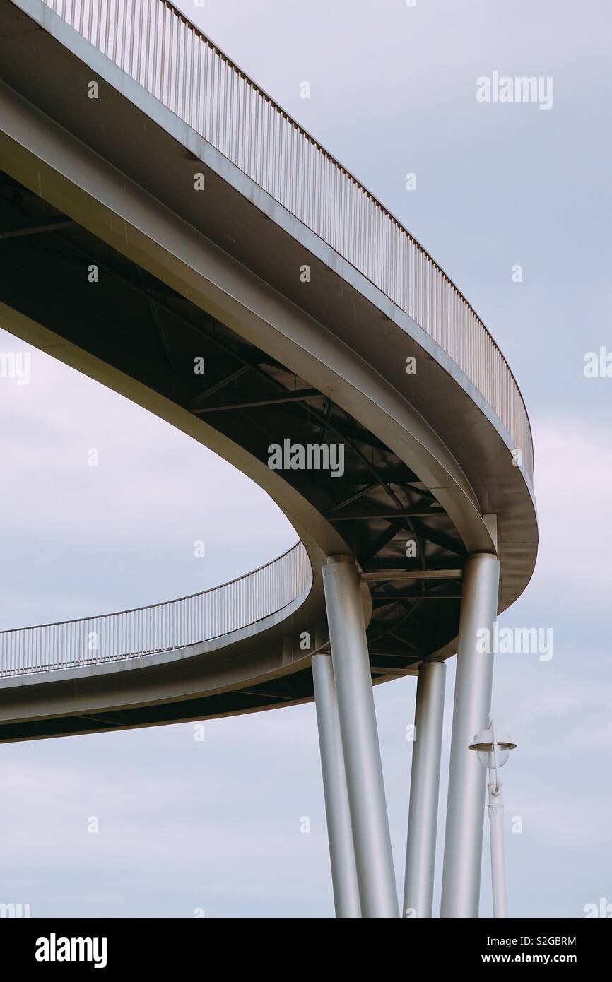 metallic bridge structure in the street Stock Photo - Alamy
