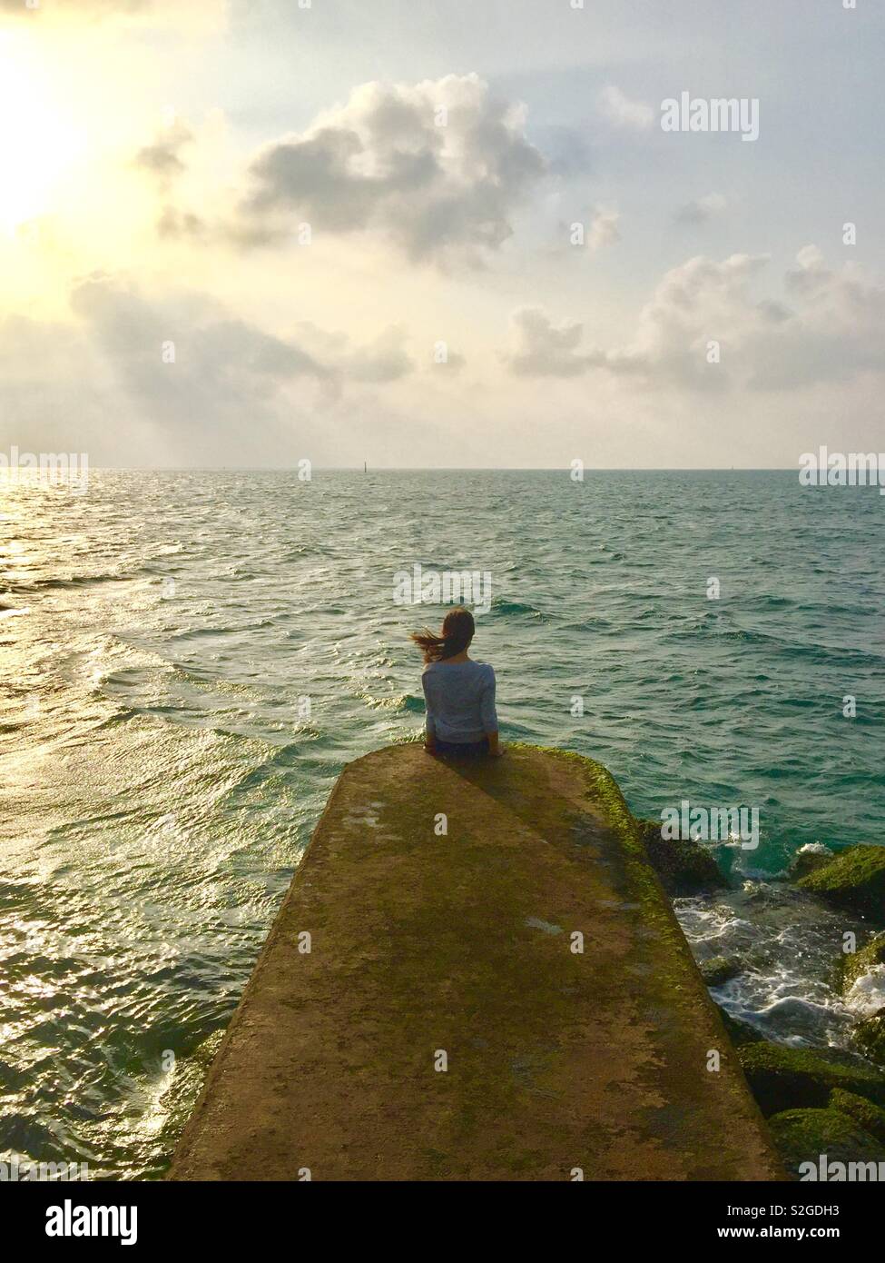 thinking in front of the ocean Stock Photo - Alamy