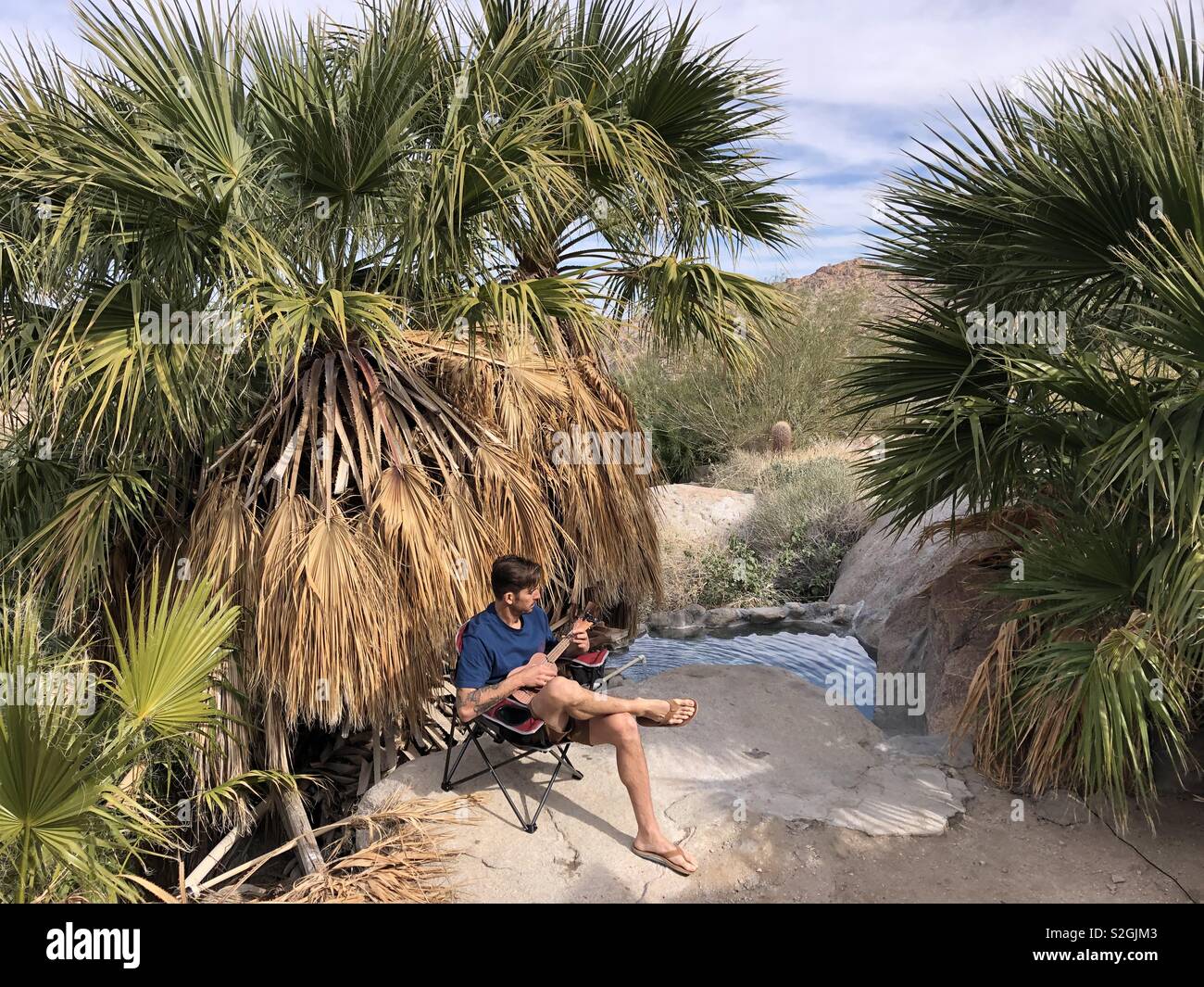 Ukulele practice in paradise Stock Photo - Alamy