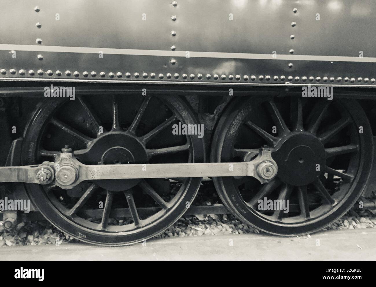 Train wheels of old steam train Stock Photo - Alamy