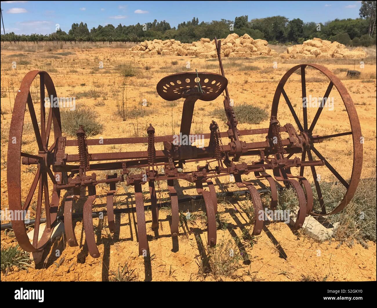 Vintage farm implements at Toeka Stoor in Windhoek near Paarl, South ...