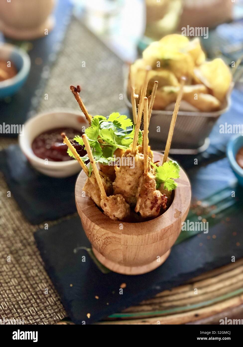 Chicken Satay Snack Stock Photo - Alamy