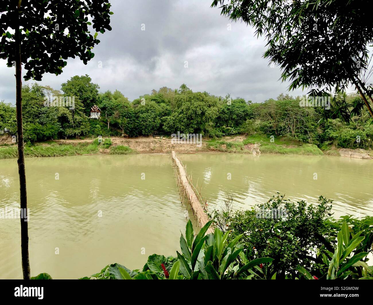 Bamboo bridge Luang Prabang Laos Stock Photo - Alamy