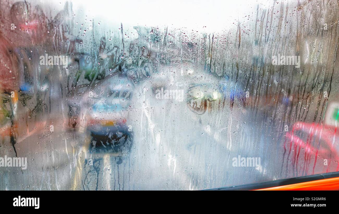 Looking out bus window on hi-res stock photography and images - Alamy