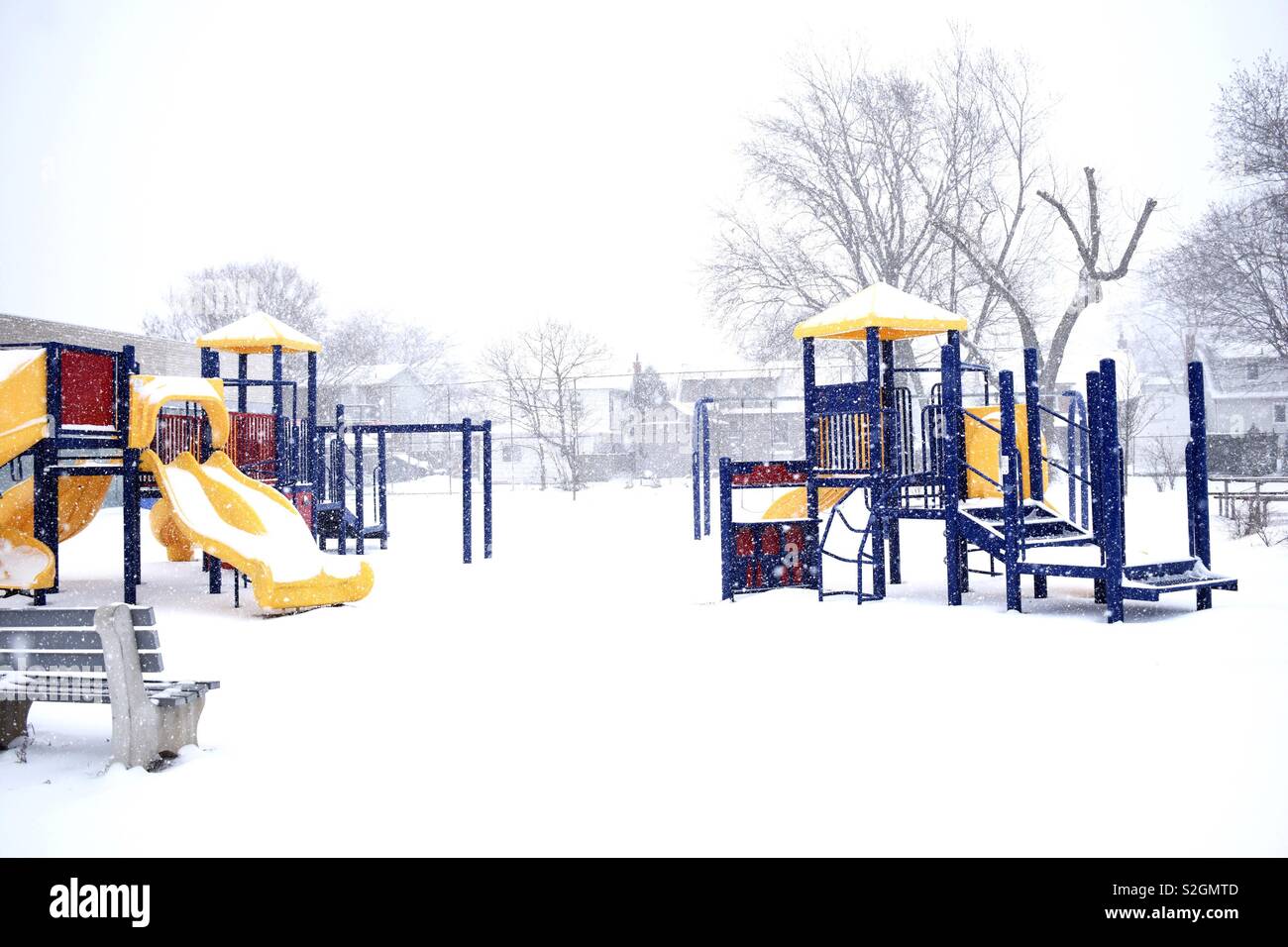 Playground in snow hi-res stock photography and images - Alamy