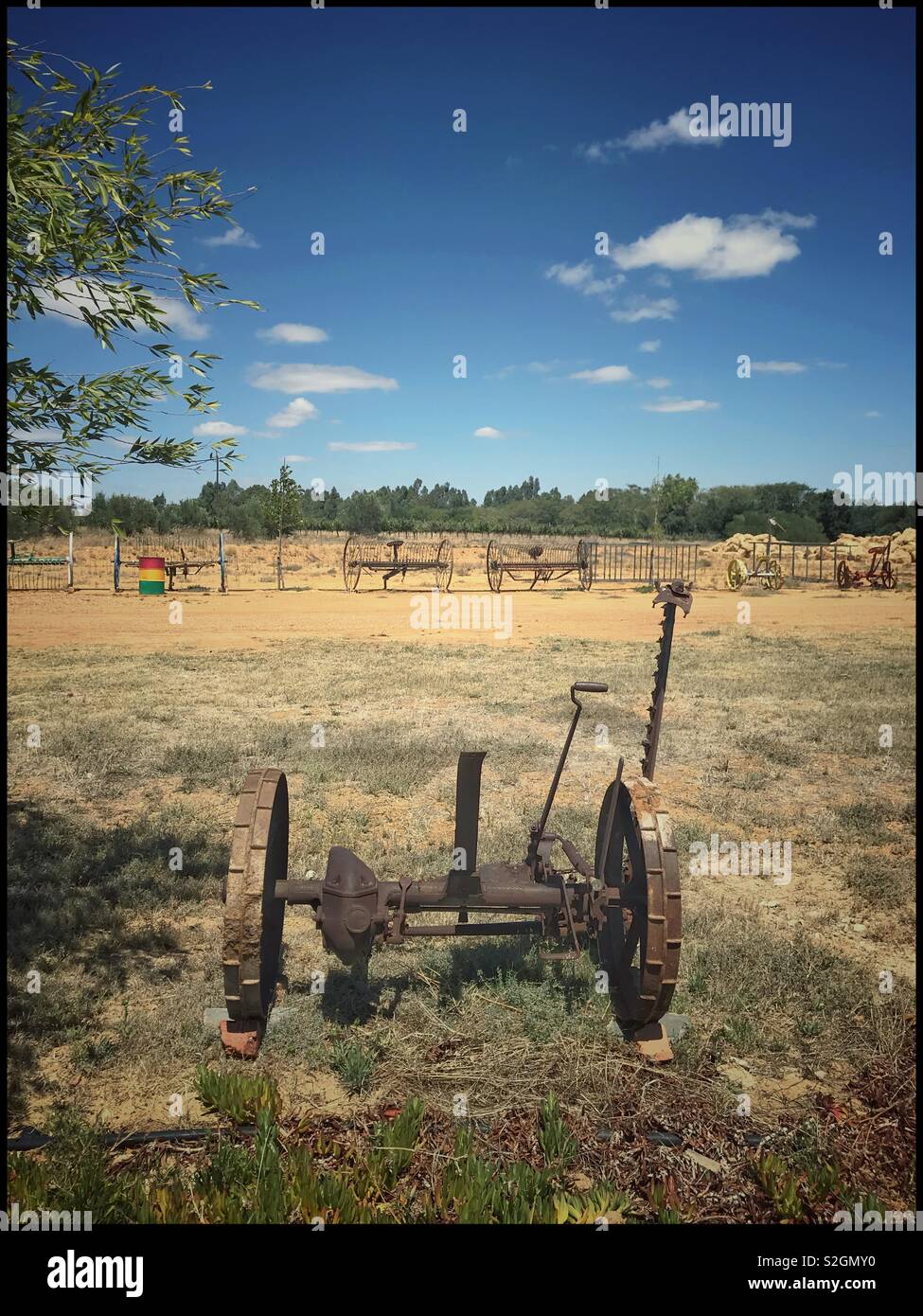 Old farm implements at Toeka Stoor in Windmeul near Paarl, South Africa ...