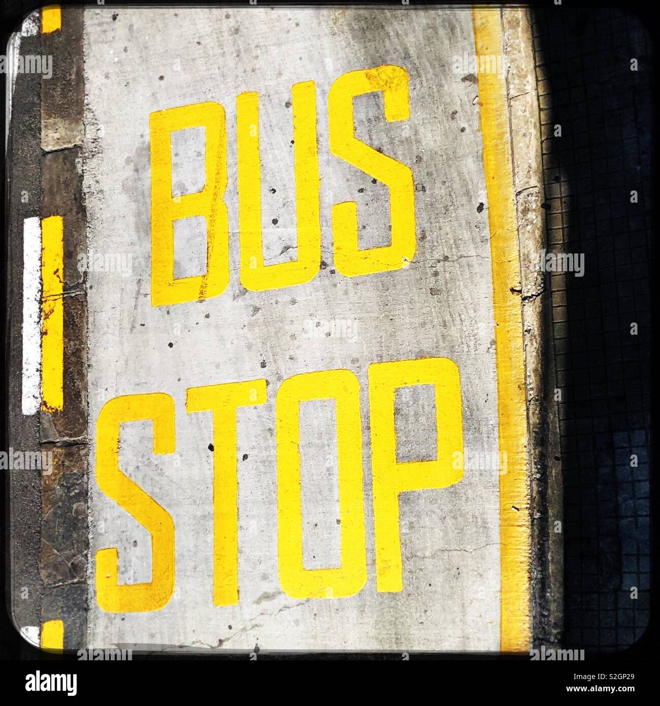 Stop sign written on the road hi-res stock photography and images - Alamy